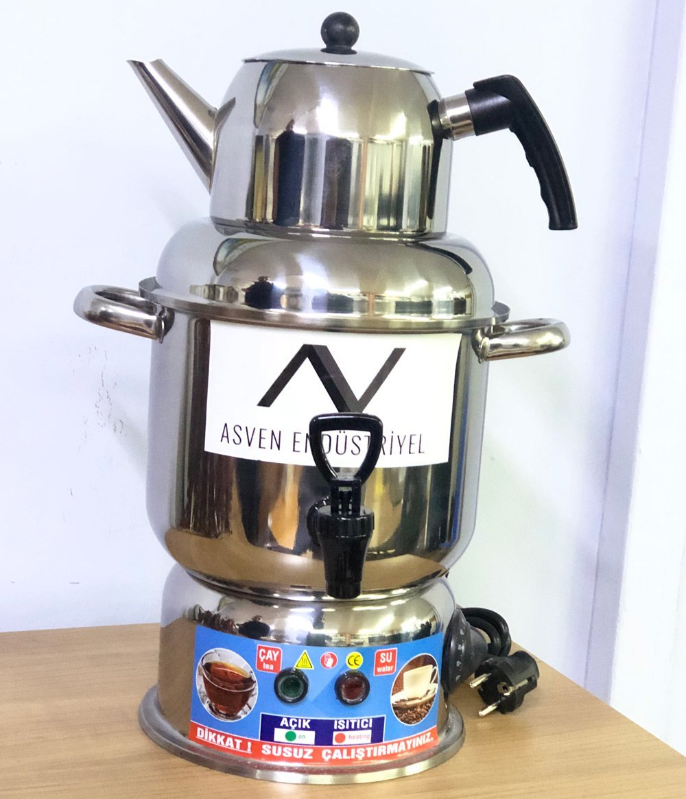 Demlikli Çay Semaveri Elektrikli 6.5 Lt Asven - Semaver - 0,00 TL